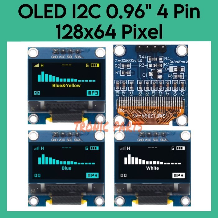 Jual OLED 0.96 Inch LCD I2C IIC 128x64 4 Pin 12864 Display Module ...