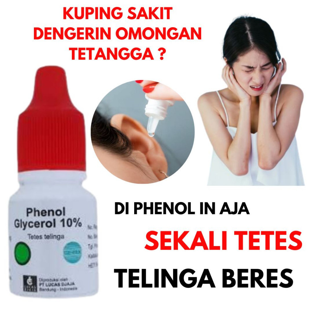 Jual Obat Tetes Kuping Phenol Glycerol Telinga Berair Bau Kotoran Keras ...