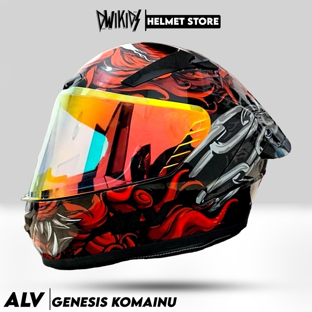 Jual Helm ALV GENESIS MOTIF KOMAINU Original Kaca Visor Silver | Helm ...