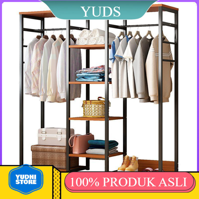 Jual YS Rak Gantungan Baju Kayu Stand hanger kot | Shopee Indonesia