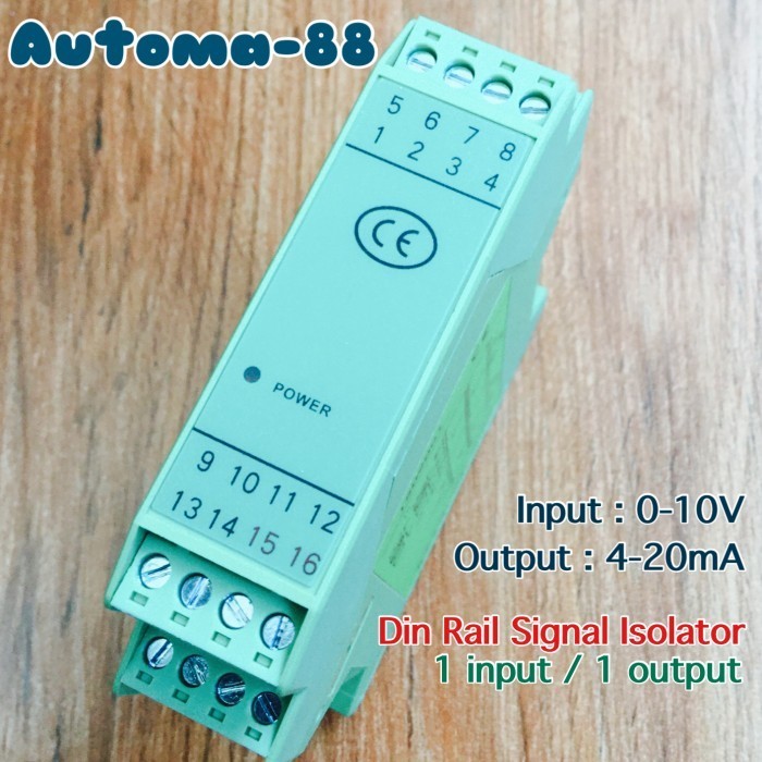 Jual Din Rail Signal Converter isolator input 0-10V Output 4-20mA 24V ...