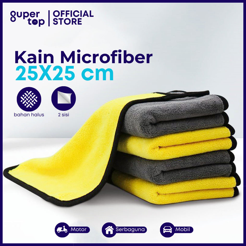 Jual Kain Lap Microfiber 25X25cm Kain Microfiber 2 Sisi Tebal Halus | Shopee Indonesia