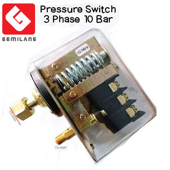 Jual PRESSURE SWITCH OTOMATIS KOMPRESOR ANGIN TEKANAN 10 BAR ATAU 140 ...