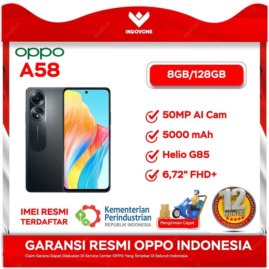 Jual Oppo A58 8/128 GB - Garansi Resmi | Shopee Indonesia