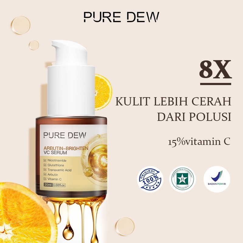 Jual PURE DEW -Mencerahkan Essence Serum Vitamin C Brightening Glow Serum 20ml With Niacinamide ...