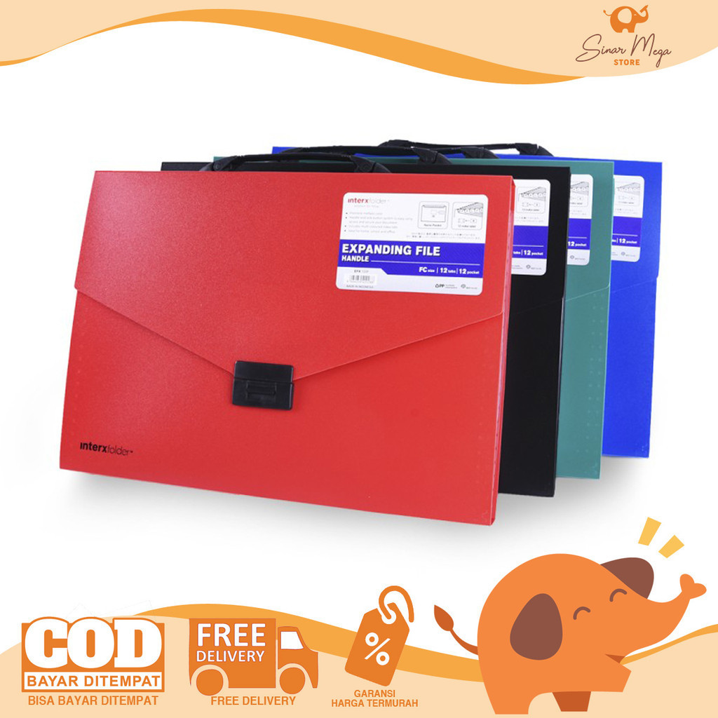 Jual Inter X Expanding File W/ Handle EFX 100F / Map Expanding File ...