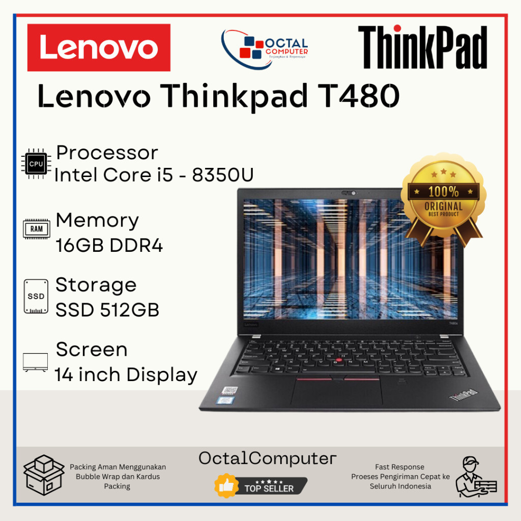 Jual Laptop Lenovo Thinkpad T490s T490 T480s T480 Core i5 Gen 8 Ram ...