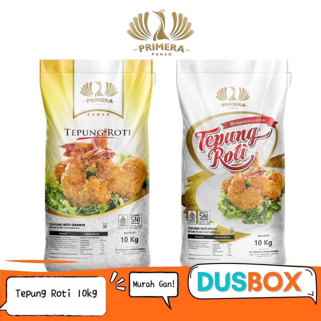 Jual Tepung Roti Primera 10kg / Tepung Roti Putih / Tepung Panir 10kg ...