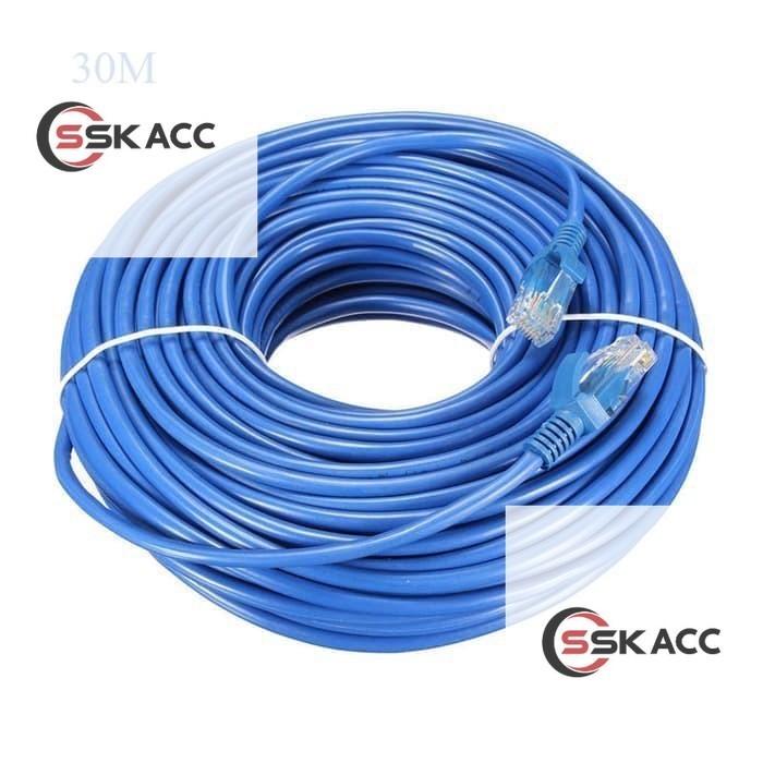 Jual Kabel LAN Cat5e 30m / Cable Cat 5 UTP Pabrikan 30 meter Terpasang ...
