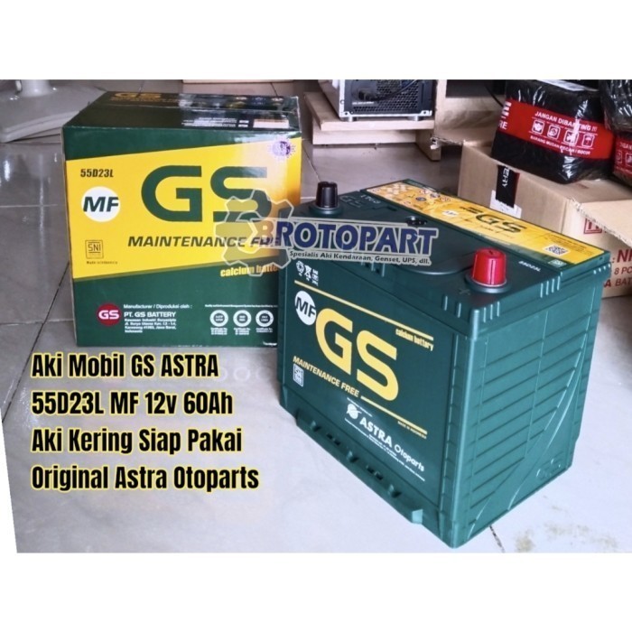 Jual Aki Mobil GS ASTRA 55D23L MF 60Ah Accu Kering siap pakai | Shopee Indonesia