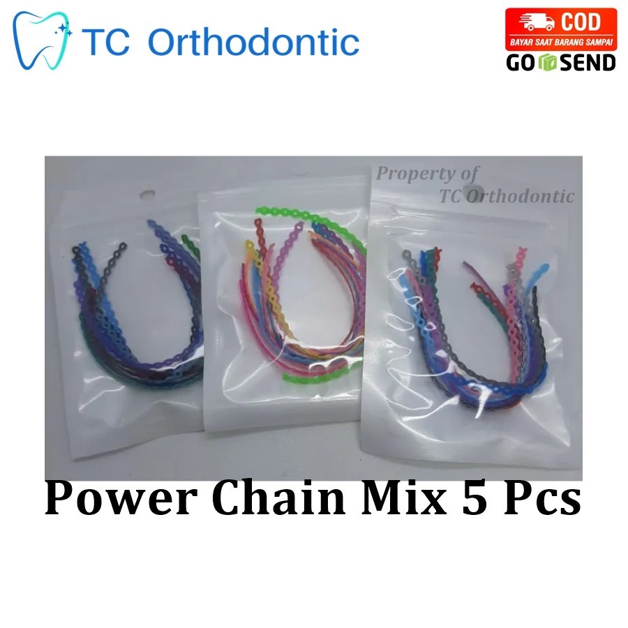 Jual POWER CHAIN MIX PER PACK ISI 5 PCS / KARET BEHEL | Shopee Indonesia