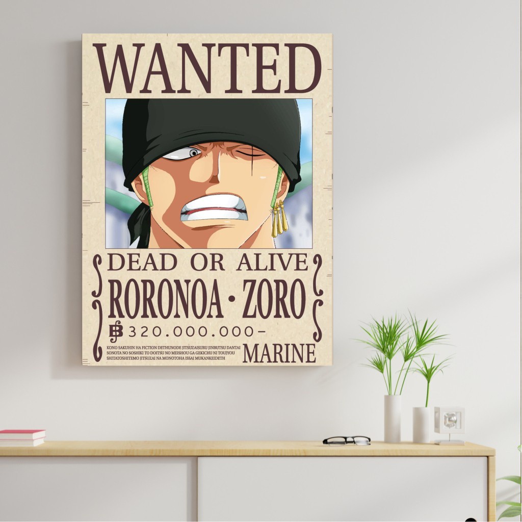 Jual BRS Poster Kayu "Roronoa-Zorro Bounty" walldecor kayu uk 20x30cm ...