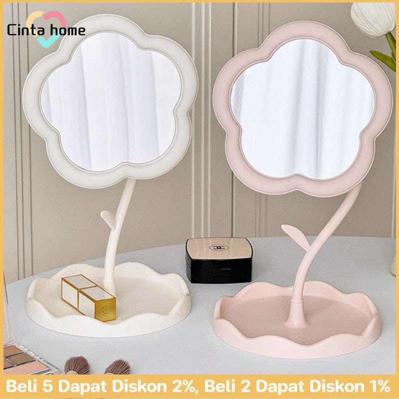 Jual Kaca Rias Bunga Cermin Aesthetic Stand Mirorr Flower Kaca Meja Ria ...