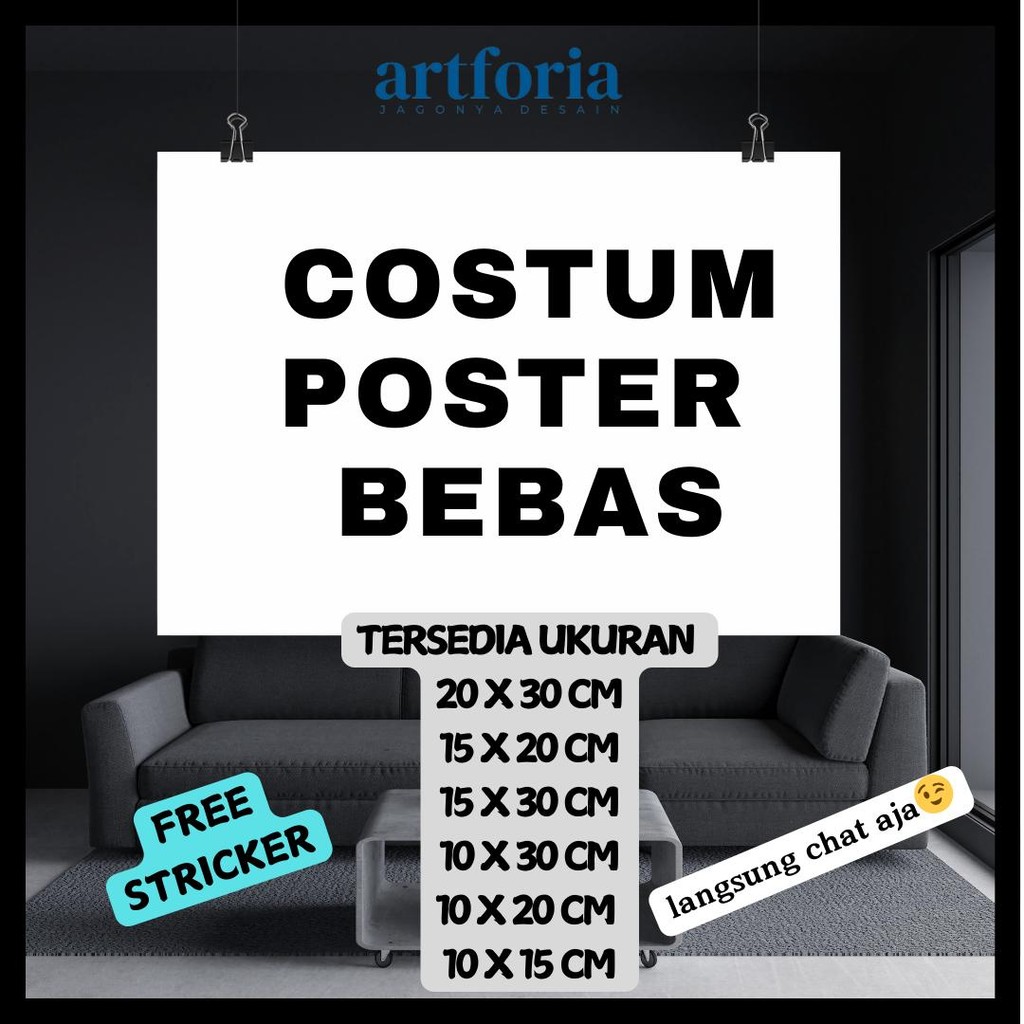 Jual Poster Custom Art Paper/Carton Murah Vintage Estetik Gratis Stiker ...