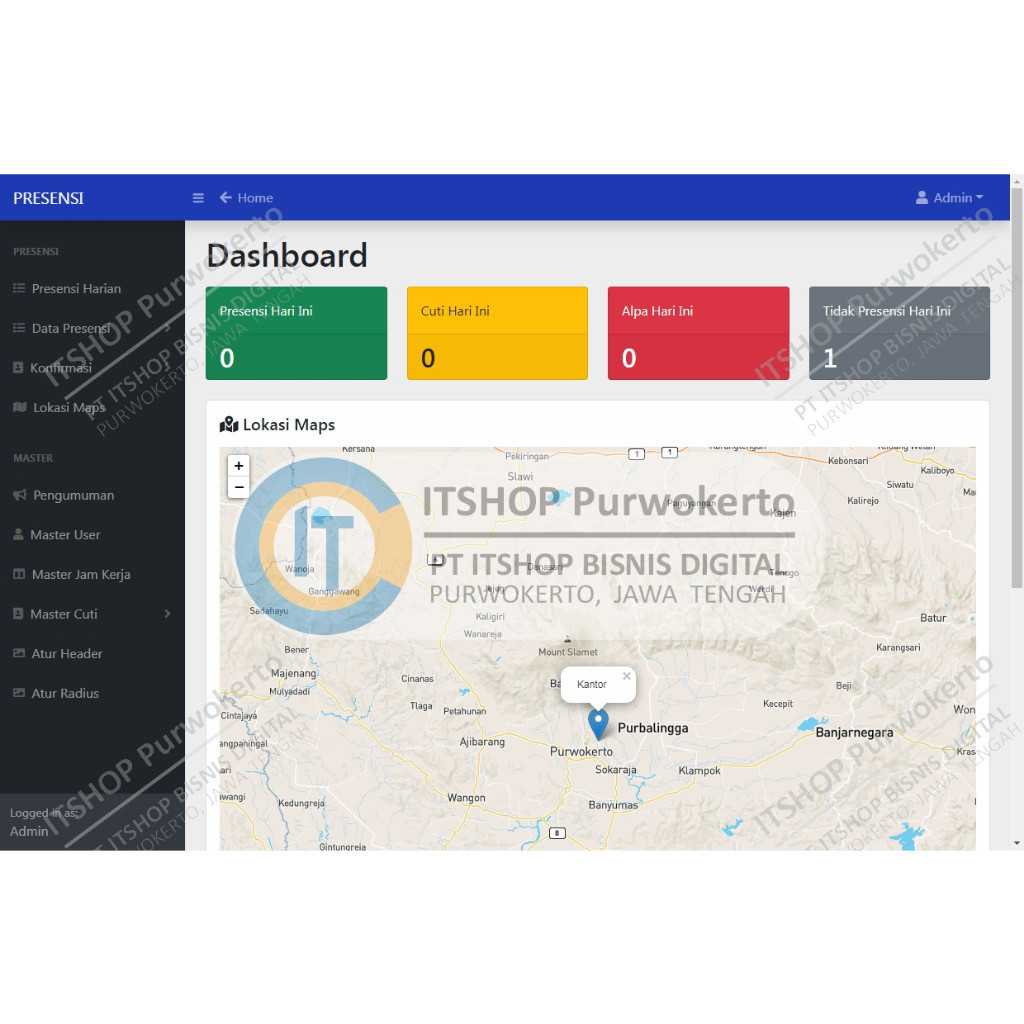 Jual Source Code Laravel Aplikasi Web Presensi Online WFH Fitur Lokasi Maps LeafletJS | Shopee ...