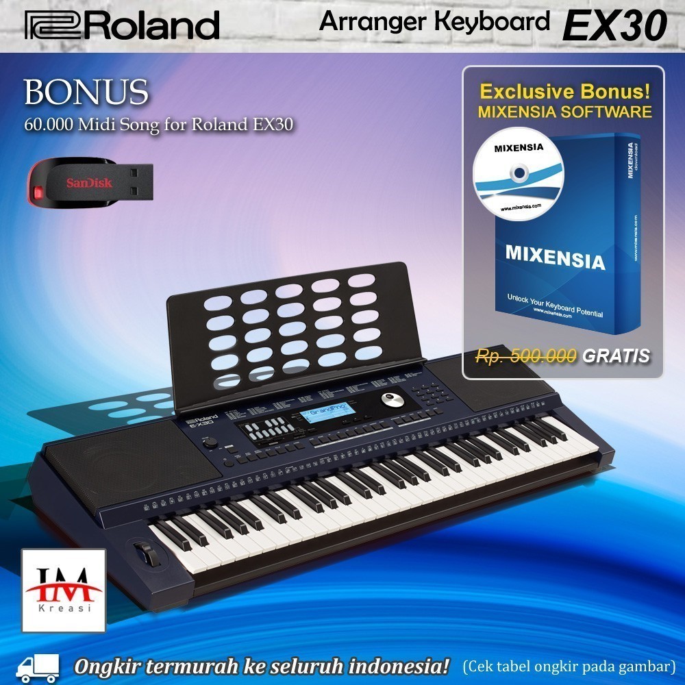 Jual ROLAND EX 30 - EX30 - E-X30 - Arranger Keyboard 61 key Garansi ...
