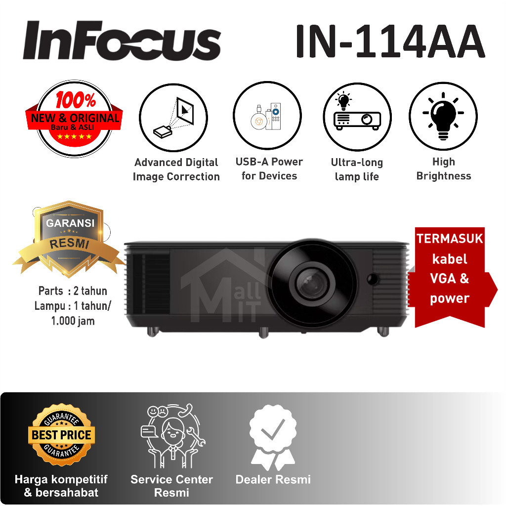 Jual PROYEKTOR INFOCUS IN114AA IN-114AA XGA Penganti IN114XV 3800 ...