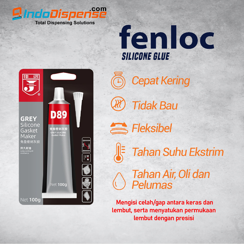 Jual Lem Gasket Fenloc Silicone RTV Super High Temperature Rubber ...
