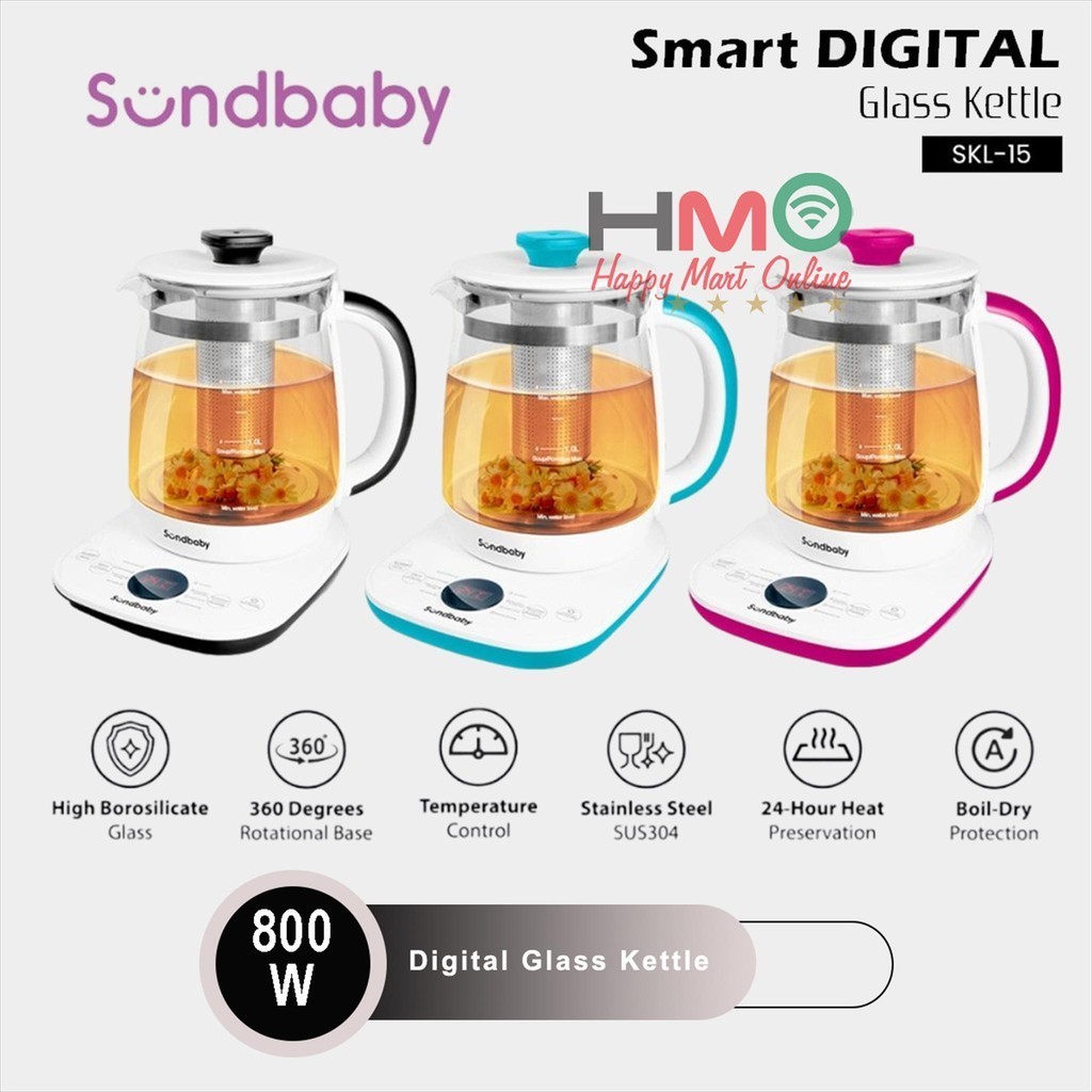 Jual Bolde Sundbaby Smart Digital Glass Kettle 1.5 Liter Teko Listrik ...