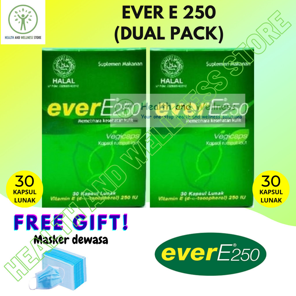 Jual Ever E 250 Iu 30 Kapsul Lunak Dual Pack Vitamin E Konimex | Shopee ...