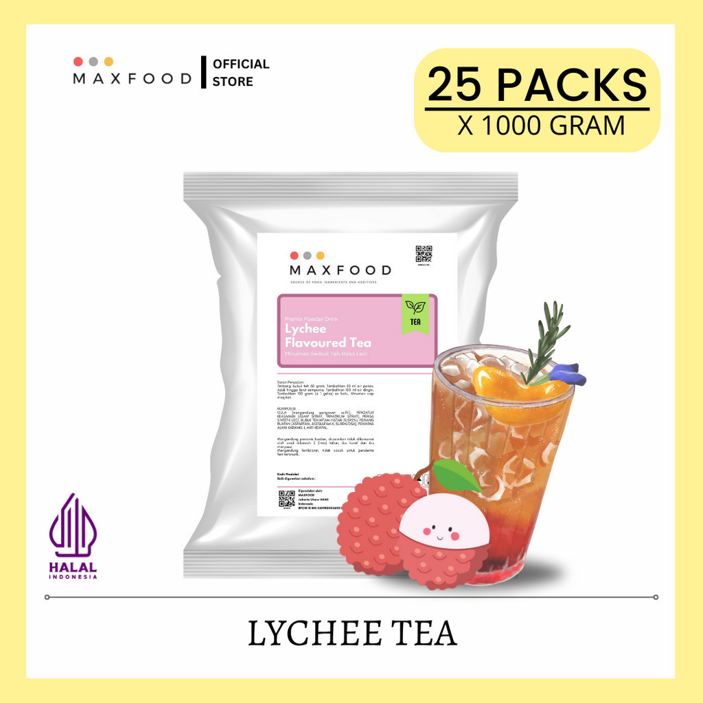 Jual MAXFOOD - [25KG] Lychee Tea Powder Drink / Bubuk Minuman Teh Rasa ...