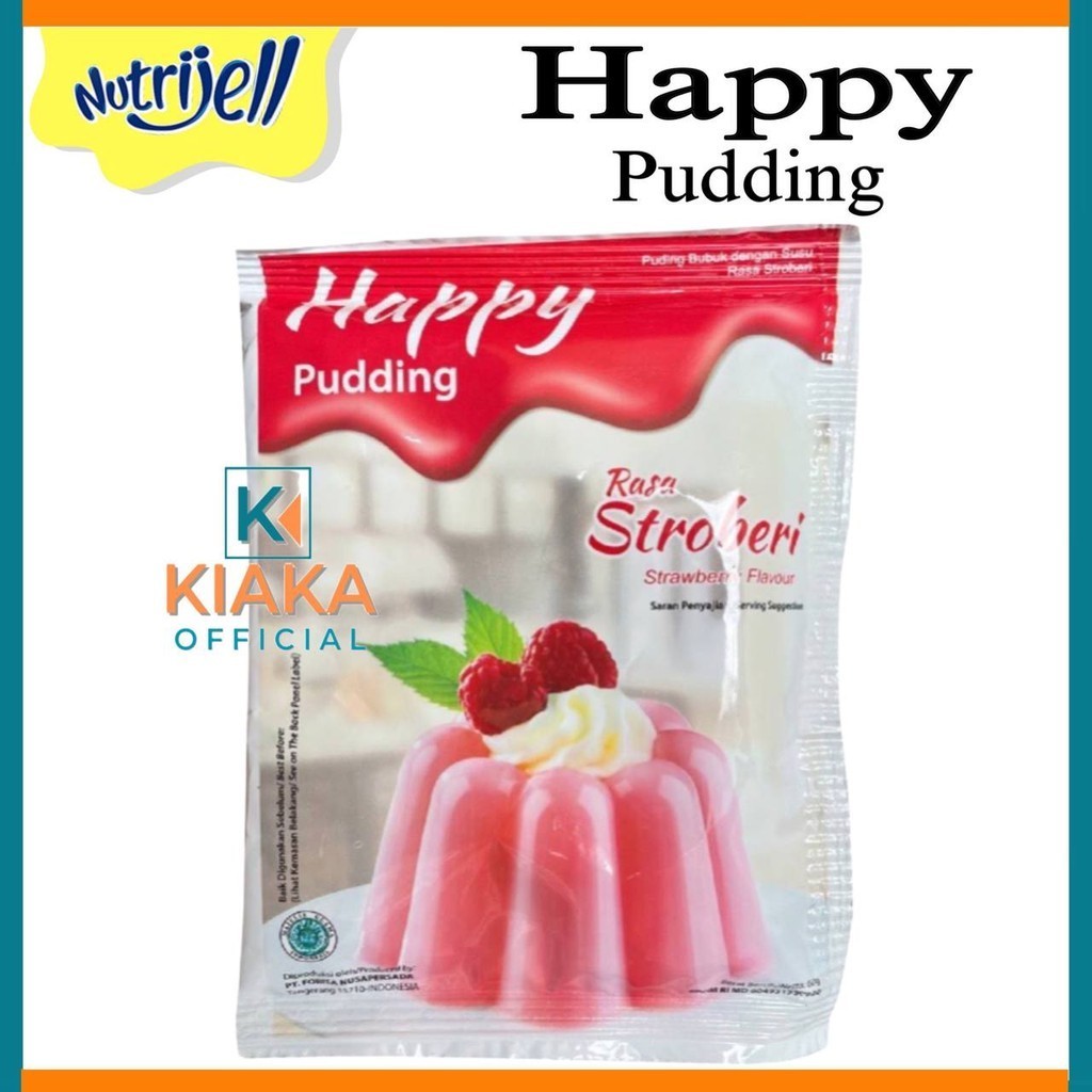 Jual HAPPY PUDDING KEMASAN 60gr STRAWBERRY INSTAN BY NUTRIJELL | Shopee ...