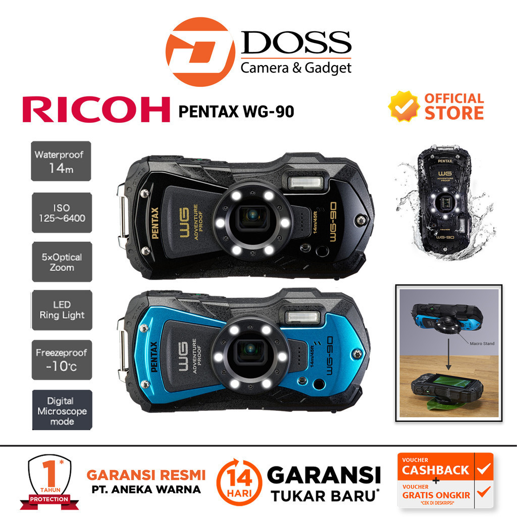 Jual Pentax WG-90 Digital Camera Underwater Ricoh Pentax WG90 | Shopee ...