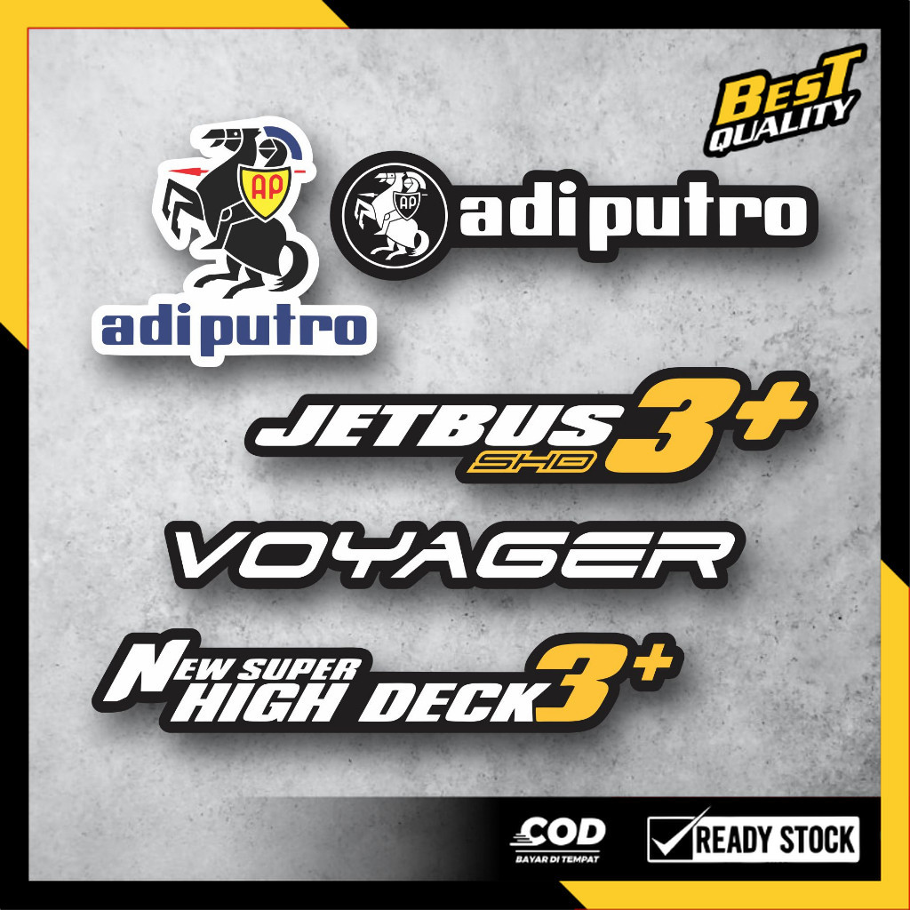 Jual Stiker Bus PAKET 5 PCS JETBUS 3 ADIPUTRO KAROSERI - STICKER ...