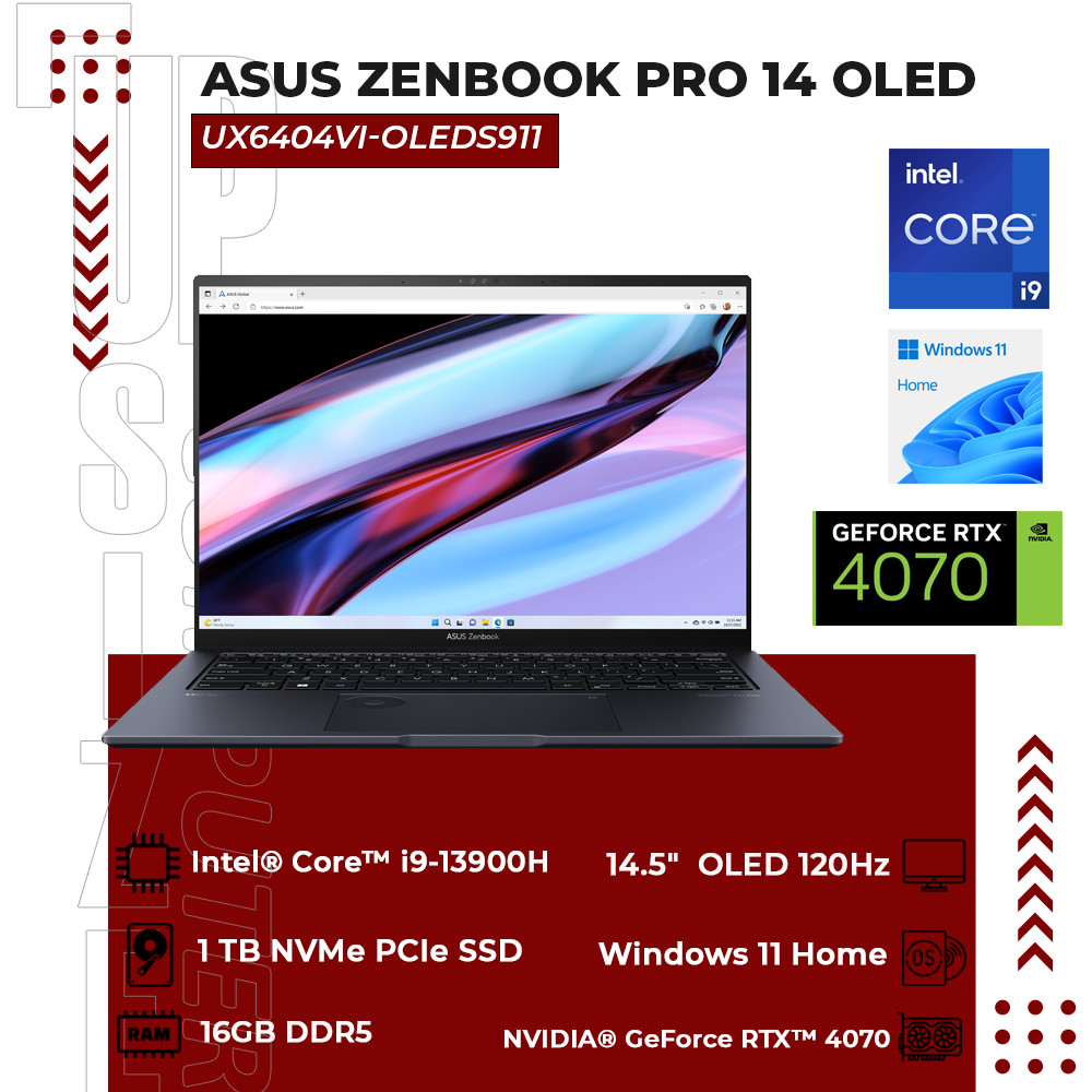 Jual Asus Zenbook Pro 14 OLED UX6404VI-OLEDS911 (i9-13900H|RTX 4070 ...