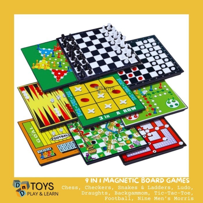 Jual Mainan Anak Keluarga Family Magnetic Board 9 games Papan Permainan ...
