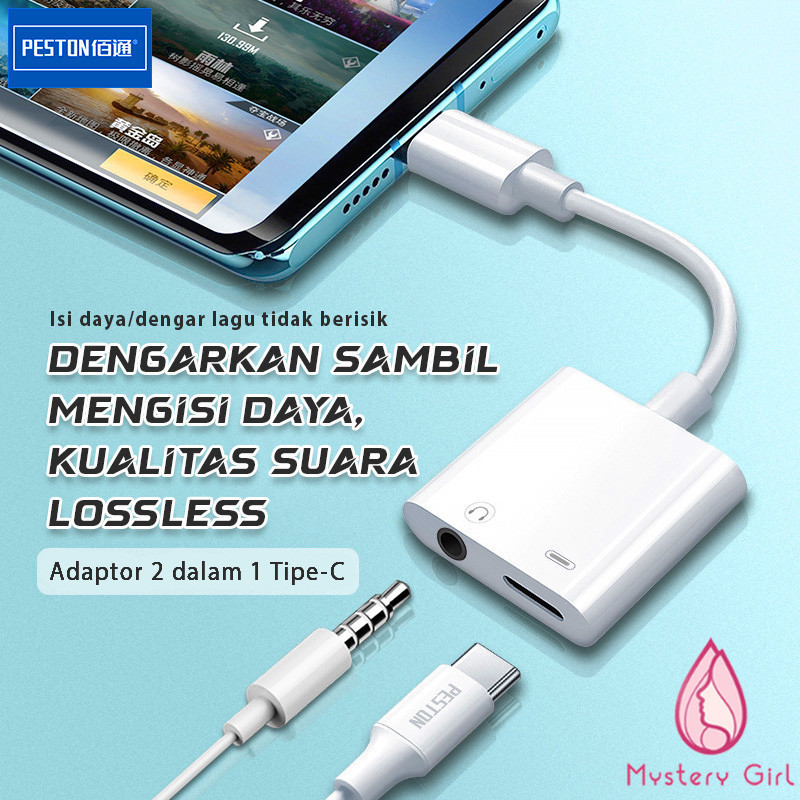 Jual Kabel Splitter Type C Headphone 2in1 - Adaptor Adapter Ligthning ...