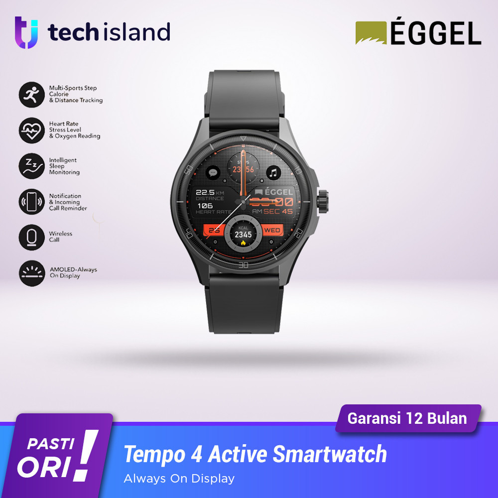 Jual Eggel Tempo 4 Active Smartwatch AMOLED Screen Always On Display ...