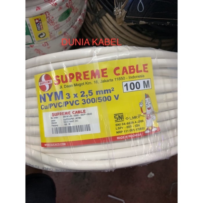 Jual Kabel Listrik Kawat / NYM Supreme 3X2.5 3X2,5 @100 Meter | Shopee Indonesia