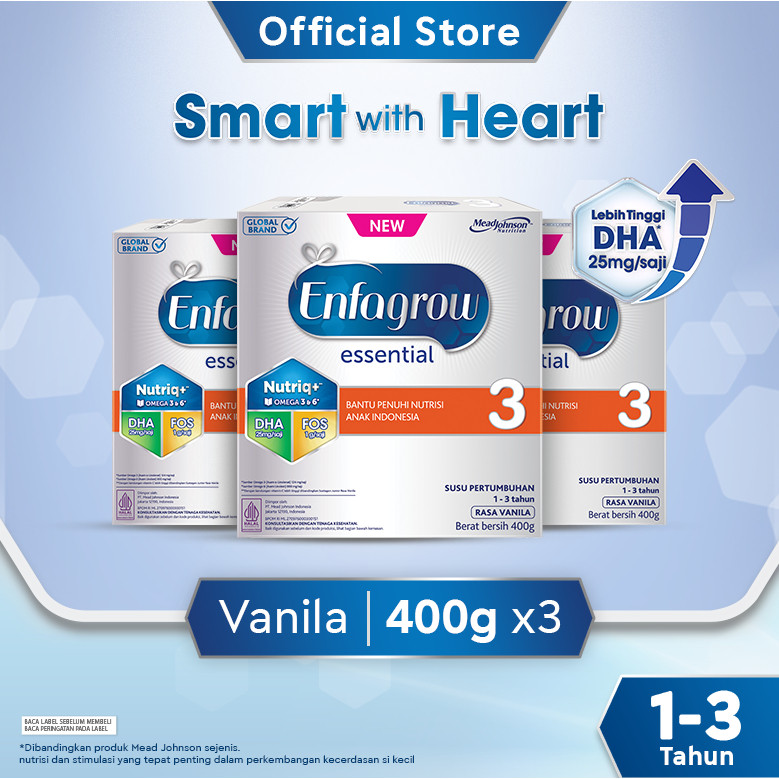Jual Enfagrow Essential 3 Susu Formula Anak 1 - 3 Tahun 400 gr x 3 ...