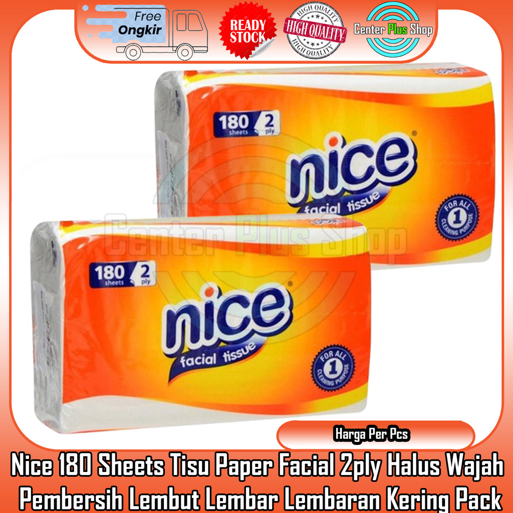Jual Nice Tisu 180 Sheets Tissue Paper Facial 2ply Tissu Halus Wajah ...