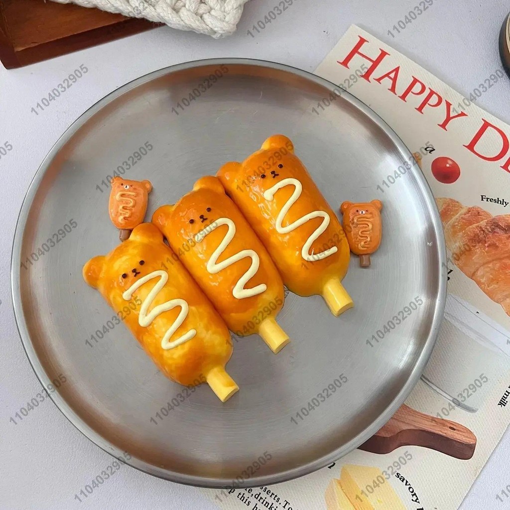 Jual Bear Cheese Stick Taba Squishy Silicone Bear Cub Hotdog Cheese ...