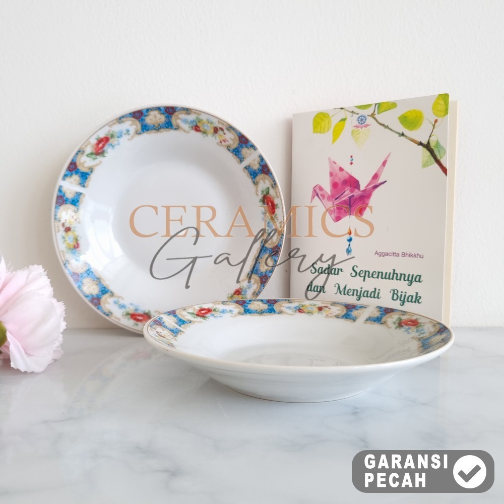 Jual WINSTON 1pcs Piring Decal Keramik KLASIK BIRU 6inch Piring Buah ...