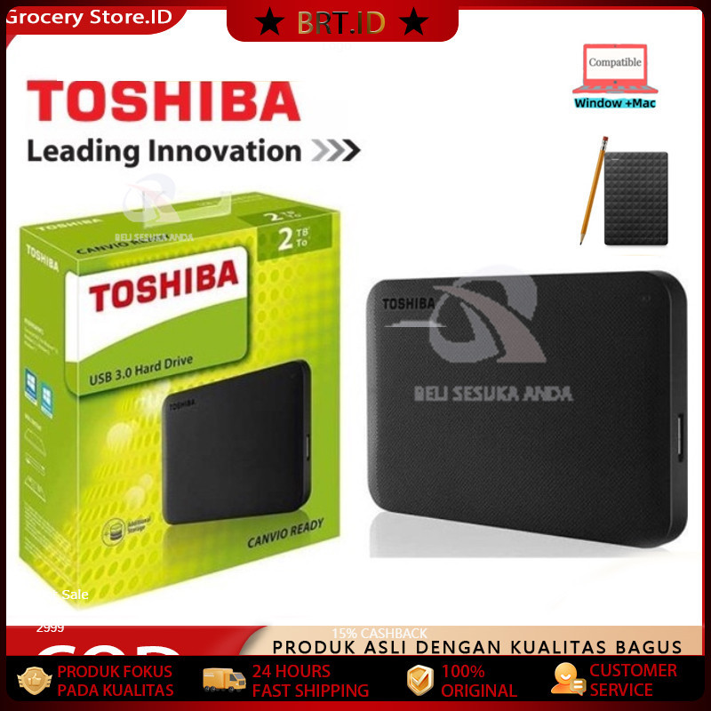 Jual Toshiba Canvio Basic 1TB/2TB HD Hardisk Eksternal / HDD External USB 3.0 Portable Hardisk ...