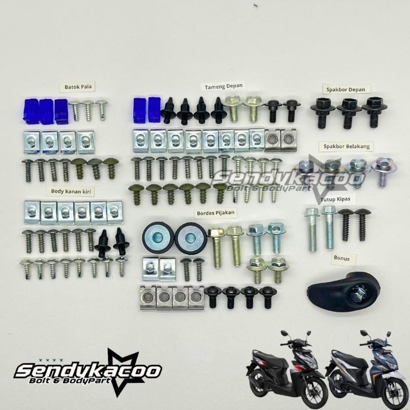 Jual baut full body beat deluxe lengkap / baut full body Honda beat ...