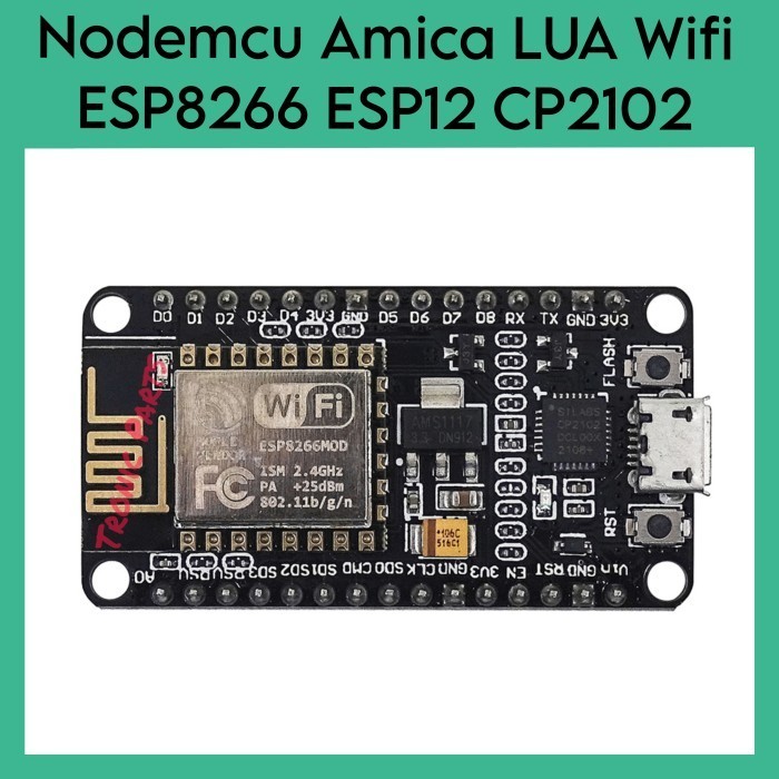Jual NodeMCU Amica LUA Wifi V3 4MB 32MBits Flash ESP8266 ESP12 CP2102 | Shopee Indonesia