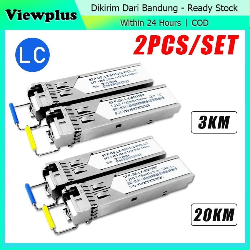 Jual 2Pcs Modul Switch SFP BIDI LC SC 1.25G 10G single mode Optical Fiber LNX 20KM-SC|SFP 20KM ...