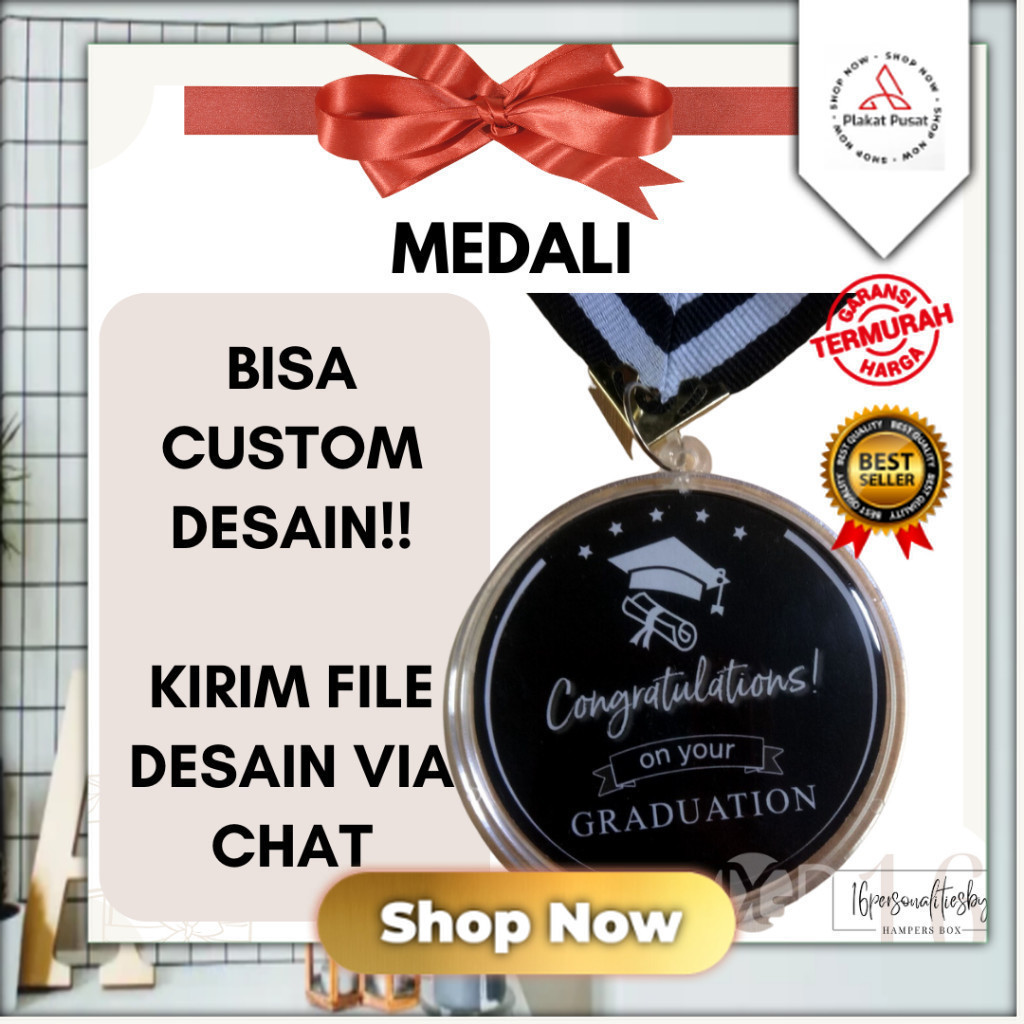 Jual Custom Akrilik Medali Wisuda Hadiah Ulang Tahun Kado ...