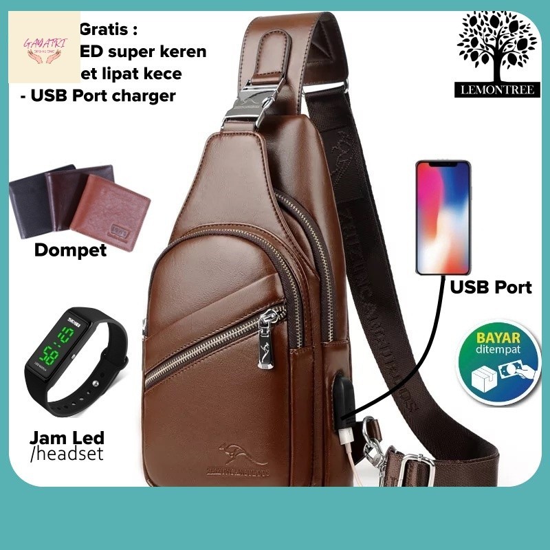 Jual Tas Kekinian / Tas selempang pria kulit distro keren anti air ...