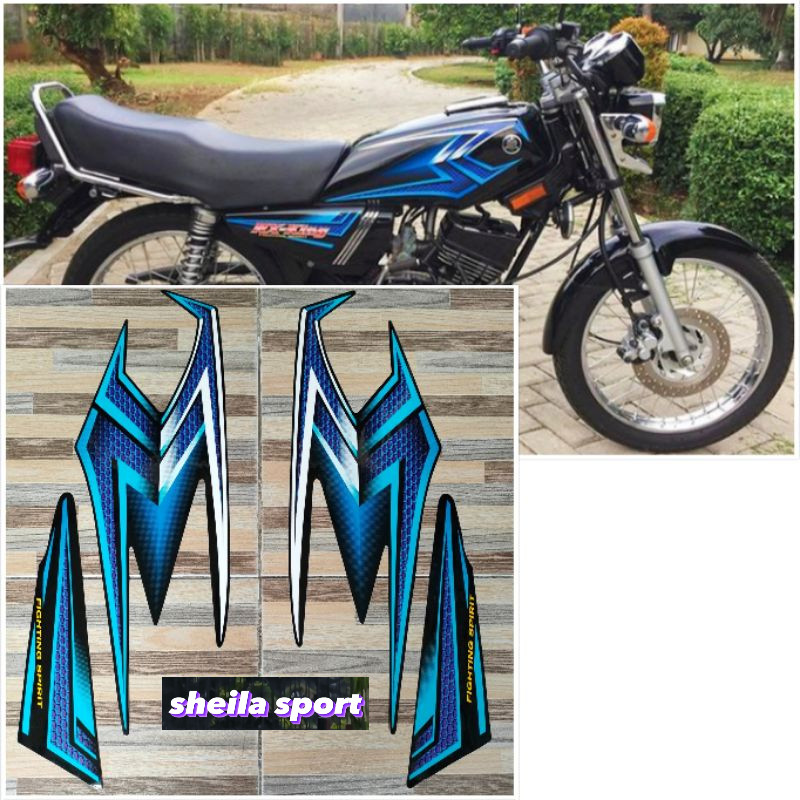 Jual Striping rx king stiker Yamaha RX KING hitam biru tahun 2004 ...