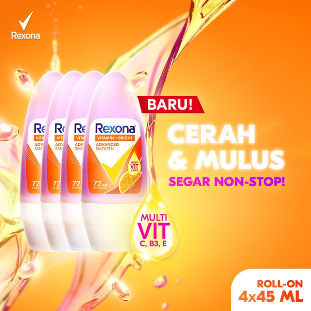 Jual Rexona Women Deodorant Anti-Perspirant Roll On Advanced Smooth 45 ml x4 | Shopee Indonesia