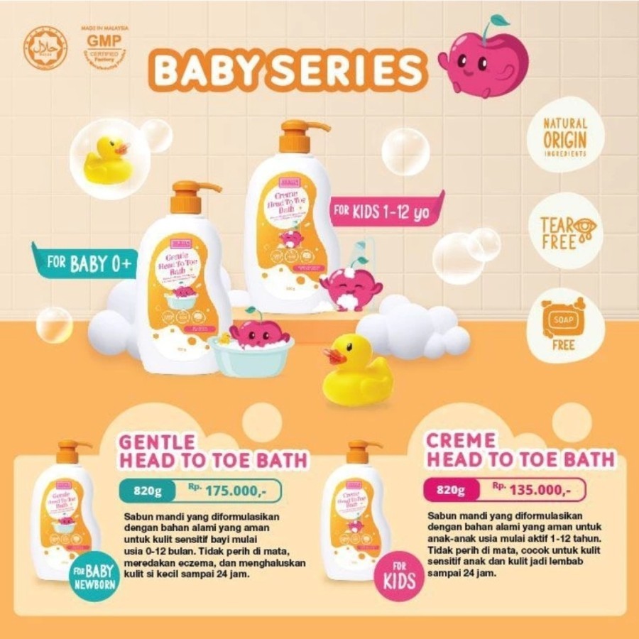 Jual Berry C berryc Gentle Creme sabun mandi shampoo Head to Toe Bath ...