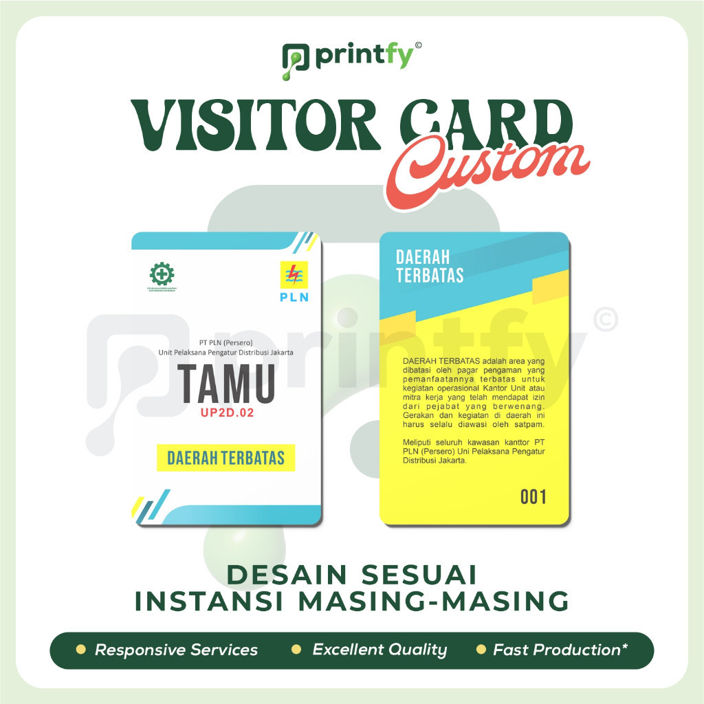 Jual VISITOR CARD CUSTOM , bisa satuan dan murah ( printfy.id ...