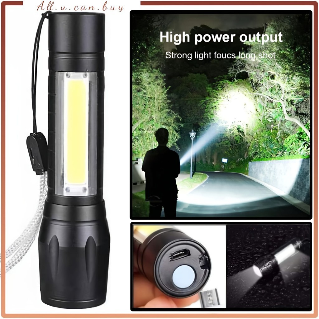 Jual Senter Mini Tiga Mode XPE COB LED Zoom Super Terang / Lampu Pencahayaan Portable Untuk ...