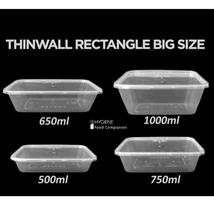 Jual thinwall 650ml isi 25pcs / kotak makan / kotak nasi | Shopee Indonesia