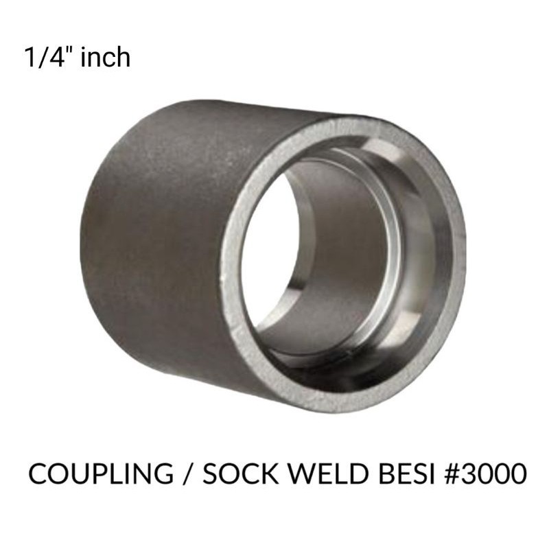 Jual Coupling / socket besi 1/4" inch sock weld las #3000psi | Shopee ...